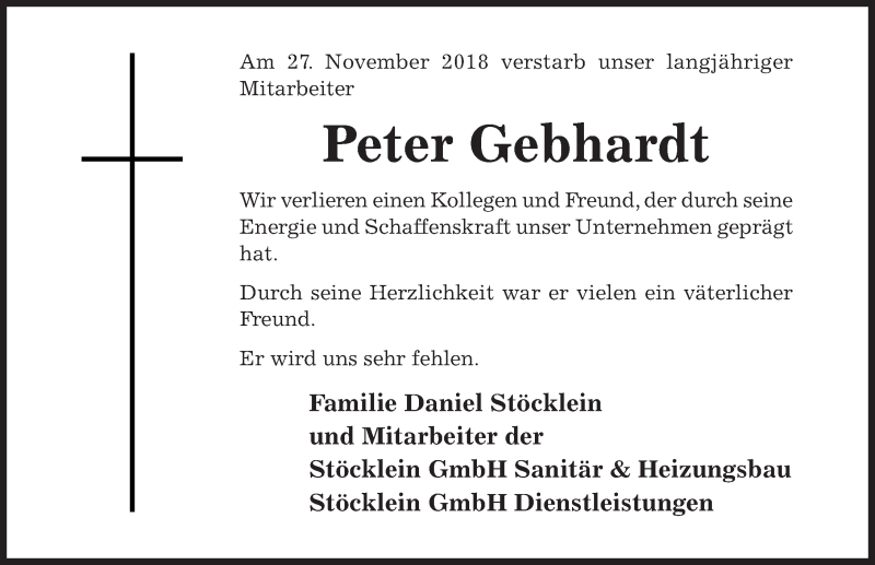 Traueranzeigen von Peter Gebhardt | Trauerportal Hildesheimer ...