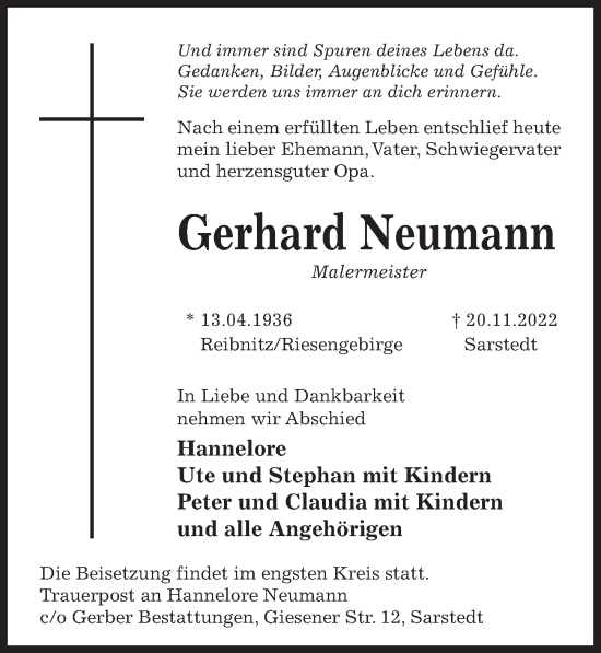 Traueranzeigen von Gerhard Neumann | Trauerportal Hildesheimer ...